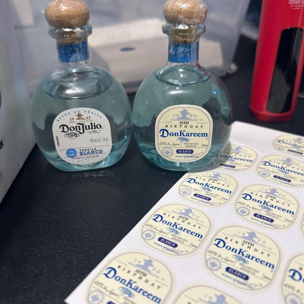 Custom Tequila Mini Label: Personalized 50ml Don Julio Style - Etsy
