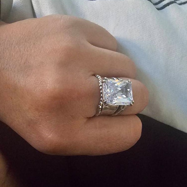 Hammered Silver Ring, Wide Sterling Silver Ring, Shield Ring, Thick ...