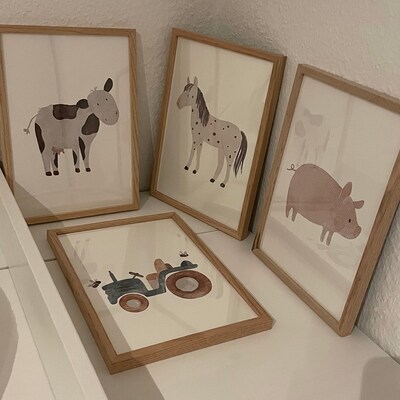 Poster Farm A4 & A3 Children's Poster Poster Tractor Children's Room ...