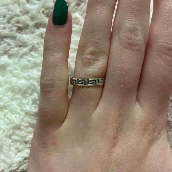 Greek Design Sterling Silver Band - Etsy