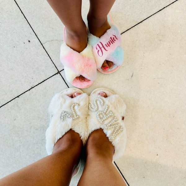 Personalized Girls Slippers for Kids Ages 3 to 10 Years - Non-skid ...