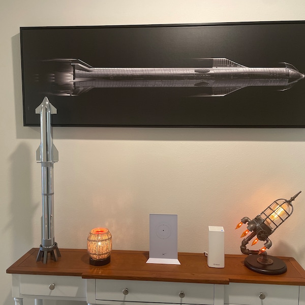 15" Rocket Ship Spaceship Steampunk Industrial Pipe Desk Lamp With 4 ...