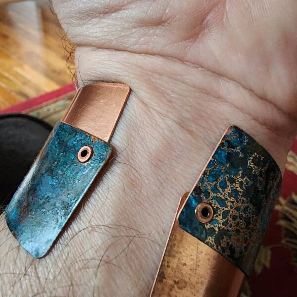 Copper Cuff Bracelet Recycled Jewelry Handmade Copper Jewelry Patina ...