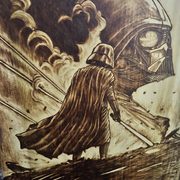 Handmade Wood Burning Art: Flying Dragon & Castle Pyrography - Etsy