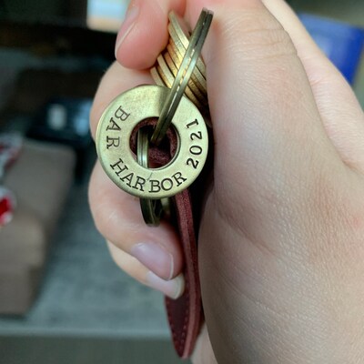 Travel Tokens Leather Keychain Lanyard, Travel Lover Gift, Personalized ...