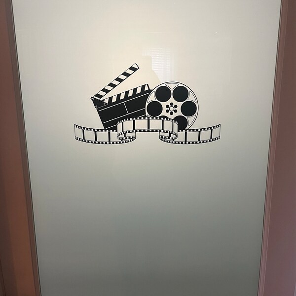 Cinema Wall Decal Movie Film Tape Poster Home Theater Action Sign ...