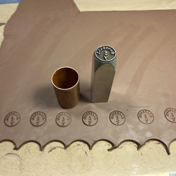 Custom Metal Pottery Stamp: Signature Clay Maker's Mark, Tiny Ceramics ...