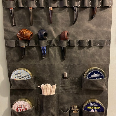Leather Wall Rack for Holding Tobacco Pipes and Accessories, Wall Pipe ...