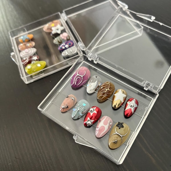 3D Freestyle Almond Goth Press on Nails, Handpainted Luxury Acrylic ...