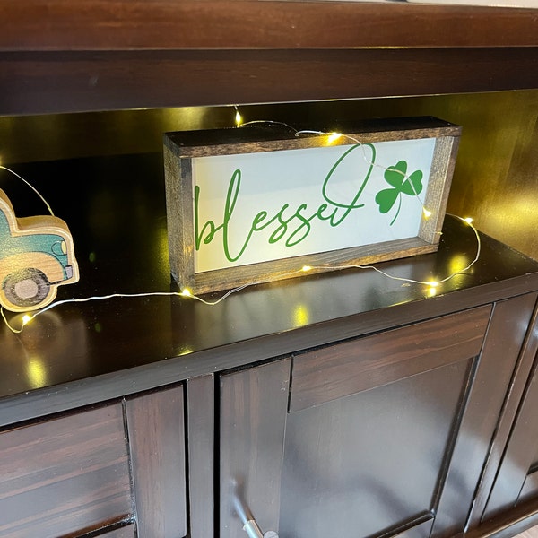 Mini Wood Sign SIMPLY BLESSED Small Sign Tier Tray Tiered Tray Sign ...