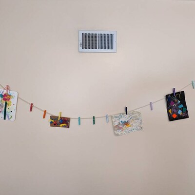Star Rainbow Clothesline Artwork Display, Rainbow Art Work Display ...