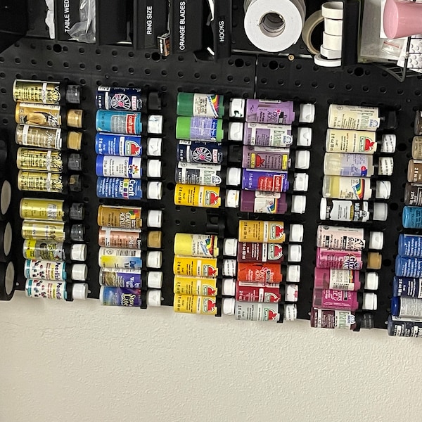 Hobby Storage - 2 Oz Bottle Acrylic Paint Racks Holders for Peg Board ...