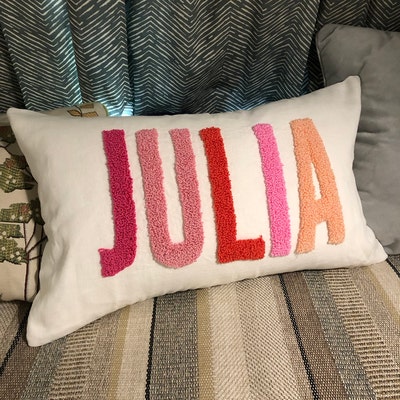 Personalized Zip Code Pillowcase, Punch Needle Pillow, Custom ...