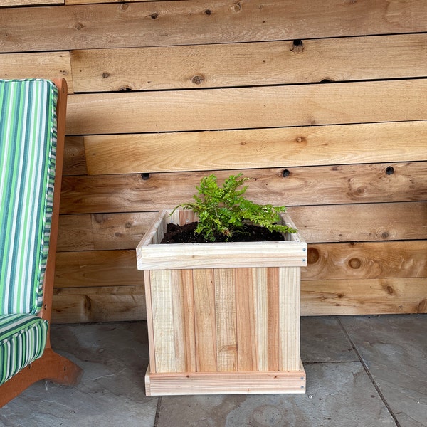 Square Cedar Planter Box: Large Tree Flower Patio Indoor/outdoor Garden ...