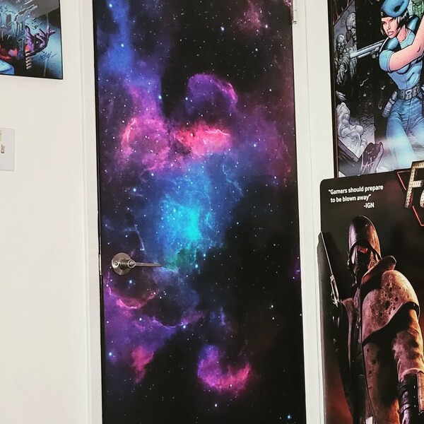 Space Door Sticker, Planets Door Wallpaper, Door Mural, Space Wall ...