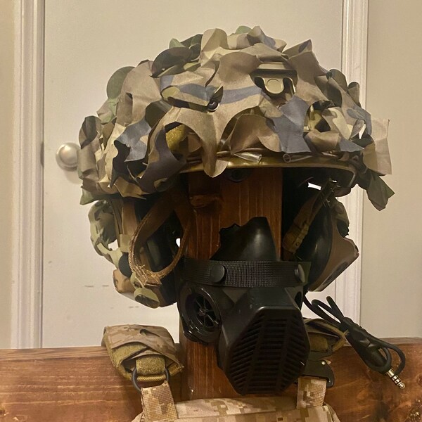 Helmet Scrim Ghillie Cover: Universal Fit, Milsim Multicam M81 ...