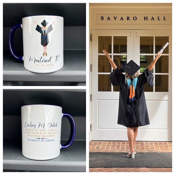 Custom Master's Degree Graduation Mug for Her With Name, Mastered It ...