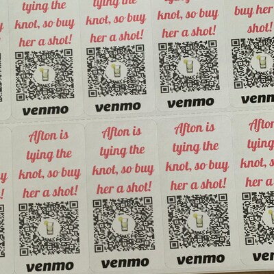 Venmo QR Code Stickers / Cash App QR Code for Bachelorette - Etsy