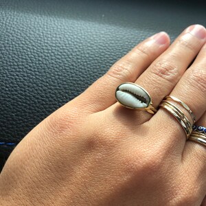 Silver Shell Ring Sterling Silver Ring Goldplated Shell - Etsy