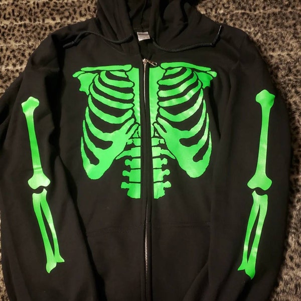Custom Skeleton Zip up Hoodie - Etsy