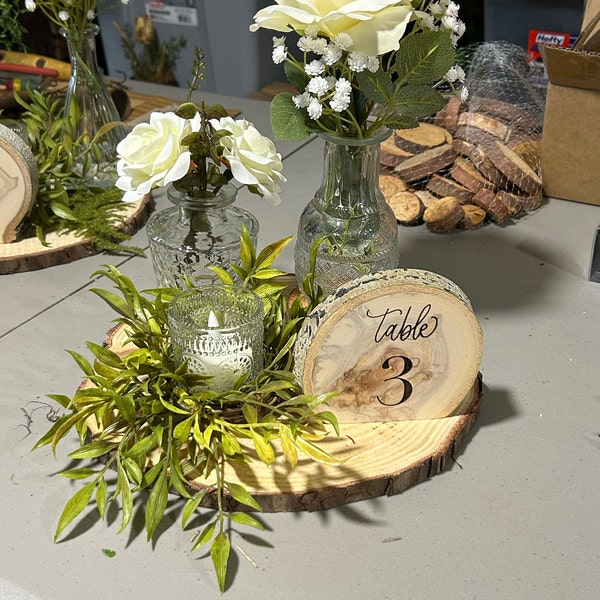 Engraved Wedding Table Numbers - Rustic Table Decor - Wooden Table ...