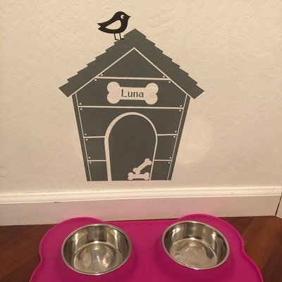 Personalized Dog Decal Dog House Wall Vinyl Dog Name Sticker Pet Decor ...