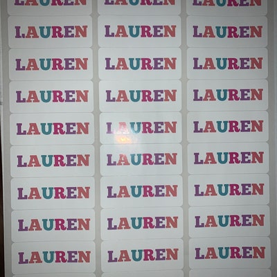 Girl Name School Supply Labels, Waterproof Labels, Personalized Name ...