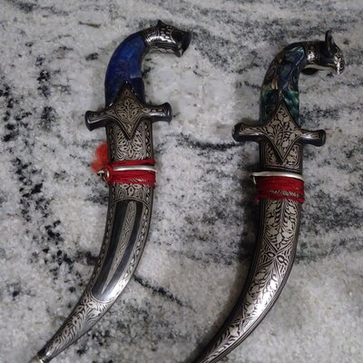 Vintage Indian Mughal, Islamic Ankush Elephant Goad and Axe Silver and ...