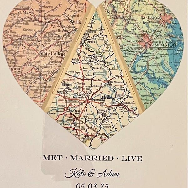 Custom Couples Travel Map Art Wedding Gifts, Anniversary Gifts for ...