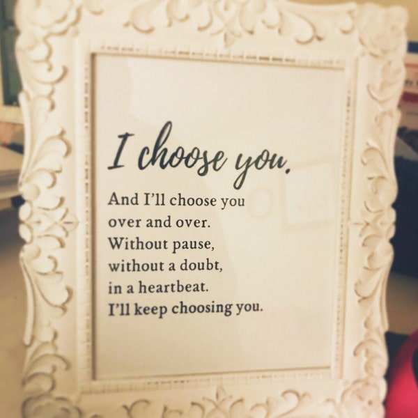 Gift for Wife, I Choose You Sign, Anniversary Gift, Wedding Gift ...