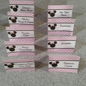 Minnie Mouse Food Labels INSTANT DOWNLOAD Minnie Mouse Party Labels ...