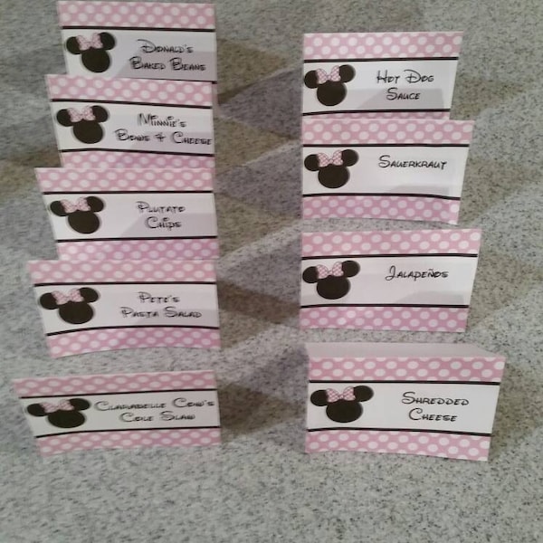 Minnie Mouse Food Labels Instant Download, Editable Minnie Mouse Party ...