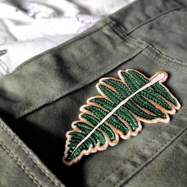 Fern Embroidered Iron-on Patch | Nature Patch | Leaf Patch | Plant ...