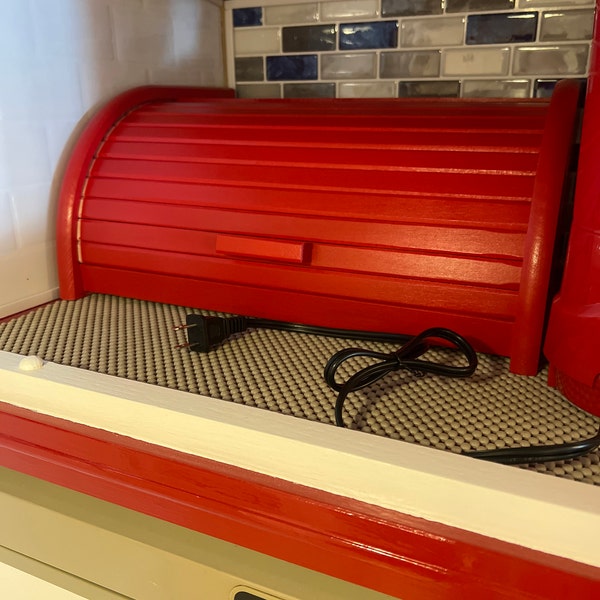 Red Big Bread Box Made From Wood, Vintage Style, Modern Bread Box ...