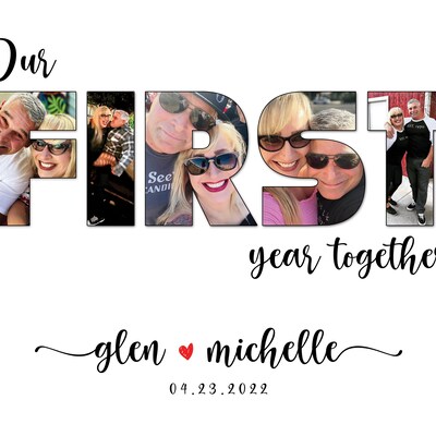 Our First Year Together Personalized Photo Collage, One Year ...