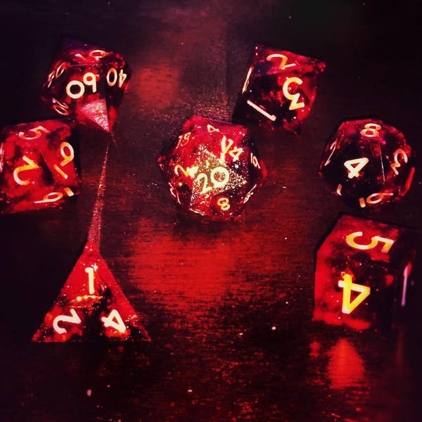 Purple Crystal DND Dice Set – Handmade Engraved/carving Amethyst for ...