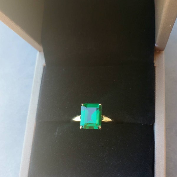 Emerald Rectangle Faceted Gemstone Emerald Cut Rich Green Emerald Gem ...