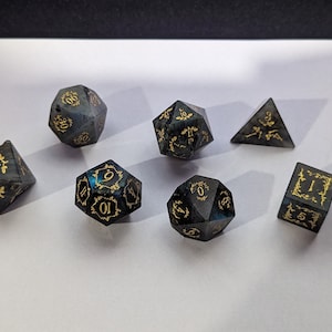 Dnd Dice Set Labradorite Polyhedral Dice Set Gemstone Set Dungeons and ...