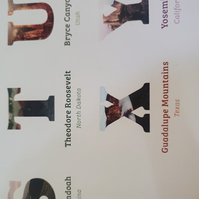 National Park Nursery Decor Alphabet Poster National Park Baby Shower ...