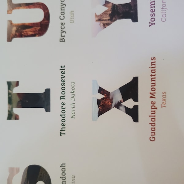 National Park Nursery Decor Alphabet Poster • National Park Baby Shower ...