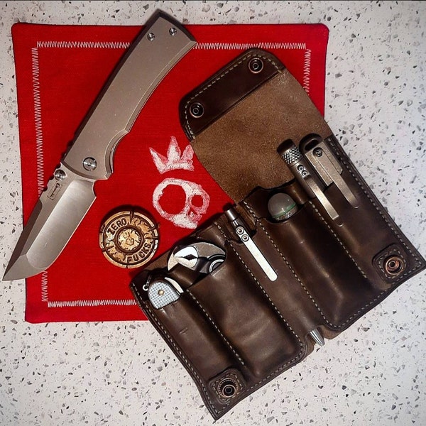 Tool Wallet V1 EDC Small Handmade Leather Free Laser Engraving. Hand ...