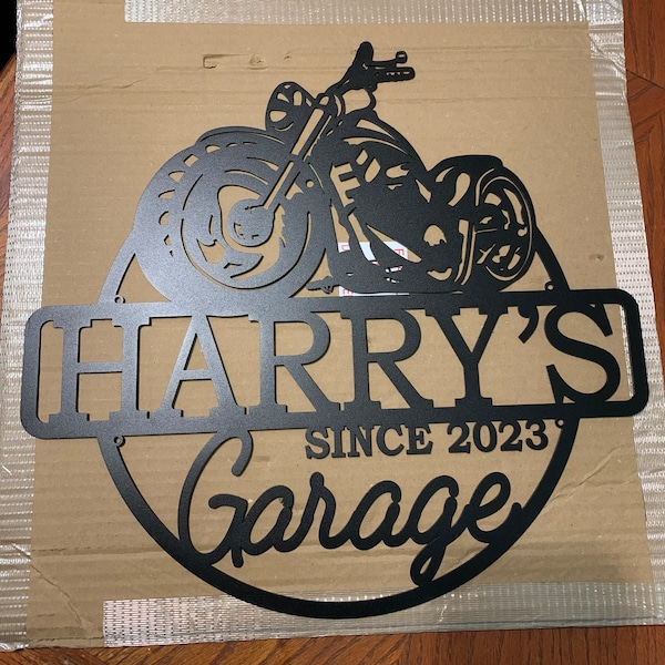 Personalized Motorcycle Metal Sign, Custom Garage Sign, Biker Wall ...