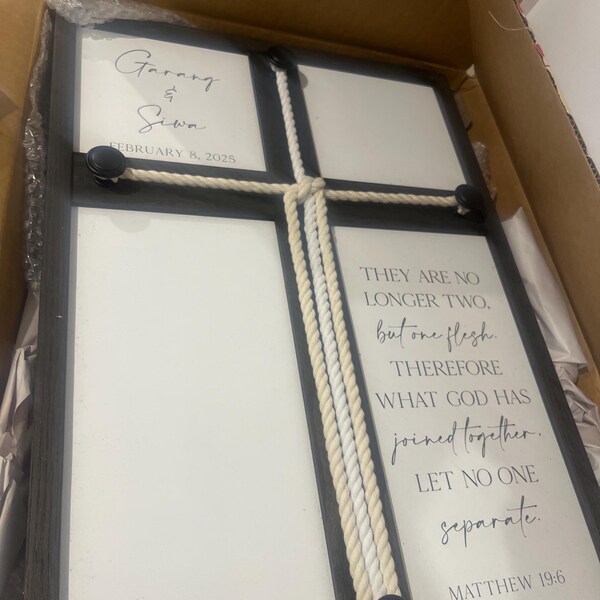 A Cord of Three Strands Unity Ceremony Braided Cross Sign With Custom ...