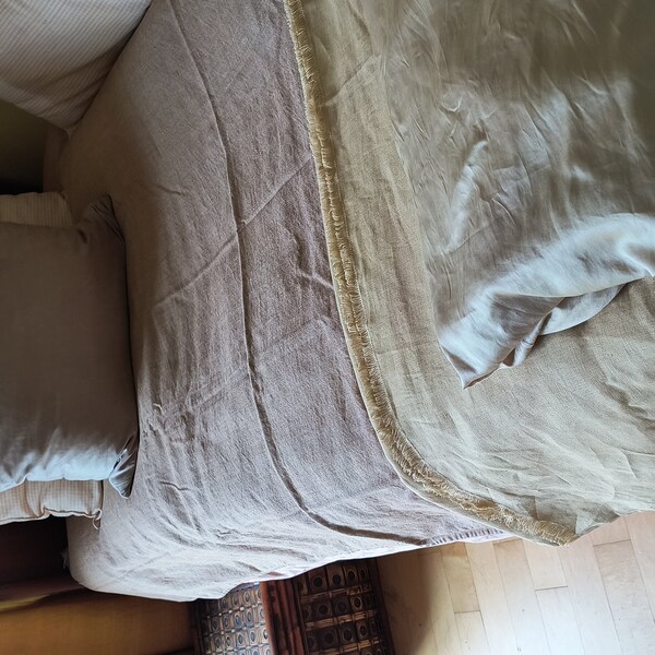 Natural Not Dyed Linen Fabric, QUITE HEAVY Linen, 260 GSM, Softened ...