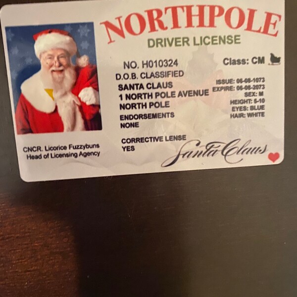 Customizable Lost Santa Claus North Pole Drivers Sleigh License Fun ...