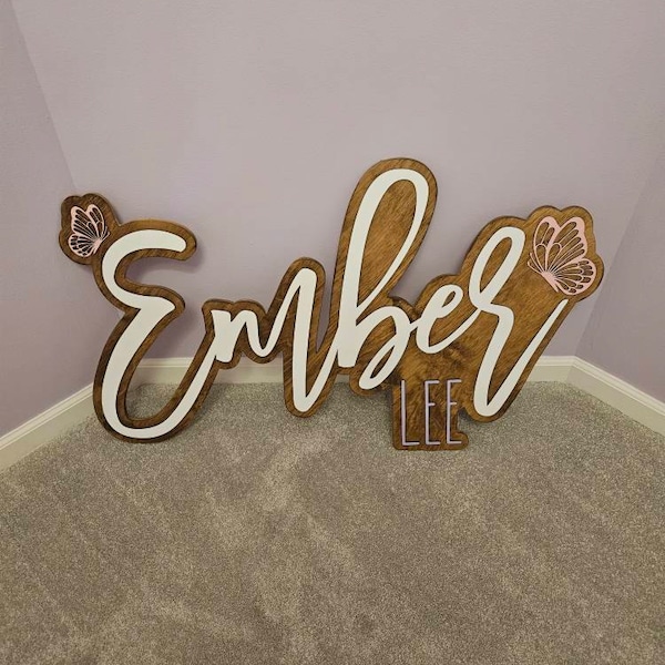 Custom Wood Name Sign Boho Name Sign Girls Name Sign Above Crib Sign ...