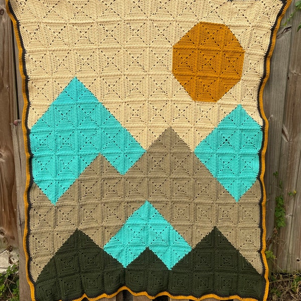 Crochet Blanket Pattern - Mountain Crochet Pattern - Etsy