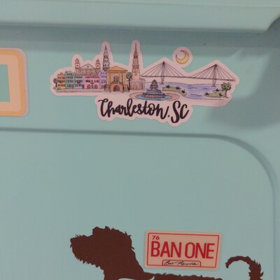 Charleston South Carolina Skyline Sticker - Etsy