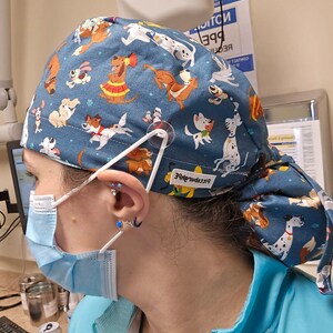 Flying Pigs Scrub Cap With Satin Lining, Ponytail, Euro, High Bun ...