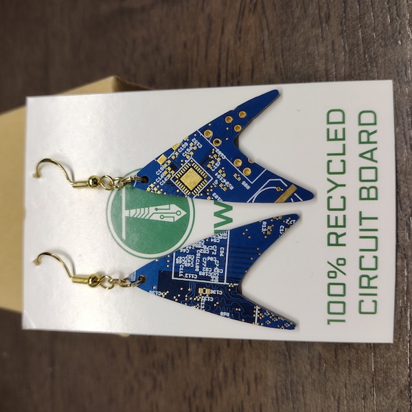 Circuit Board Star Trek Delta Earrings: Upcycled Tech Jewelry - Etsy